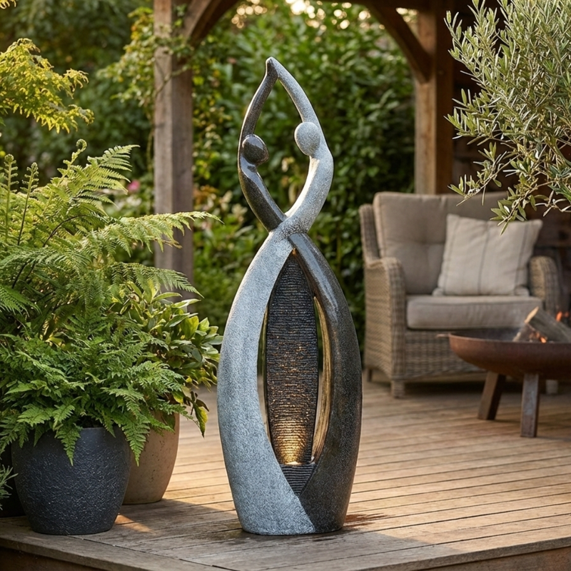 The Tango Tall Sculptural Water Feature | Modern Garden Art | Vebello